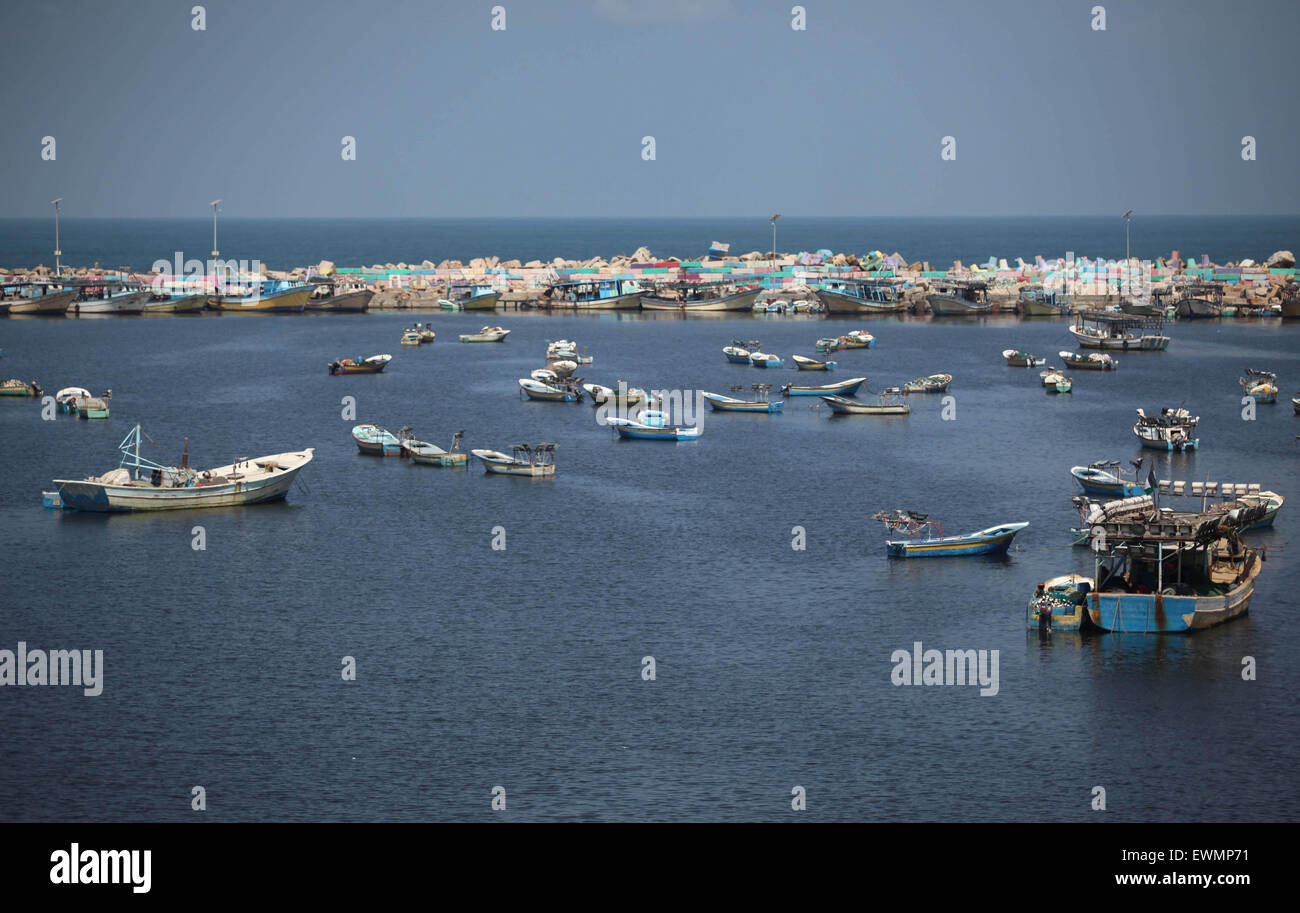 Gaza City, Gaza Strip, Palestinian Territory. 29th June, 2015. Boats ...