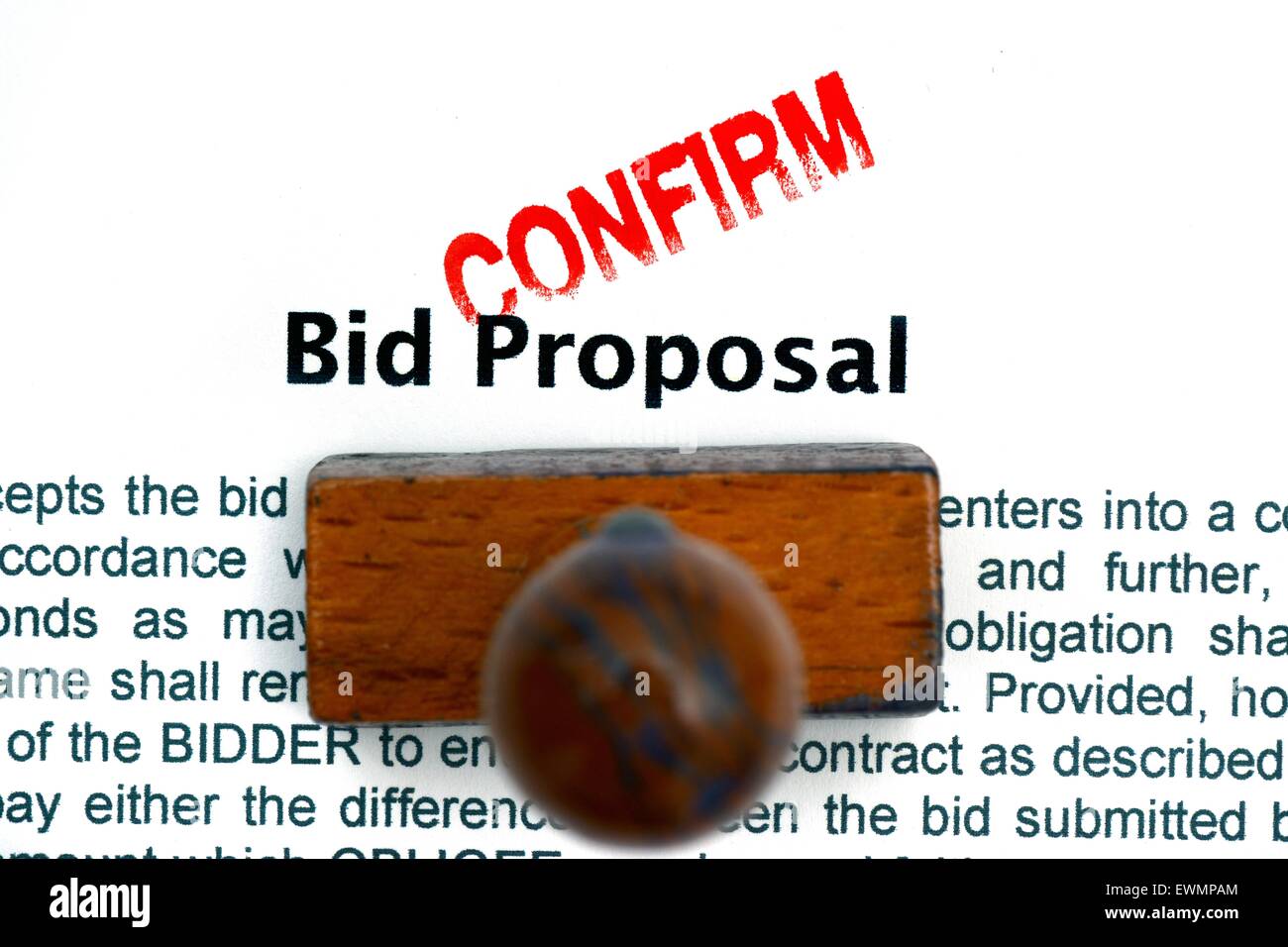 Bid proposal confirm Stock Photo - Alamy
