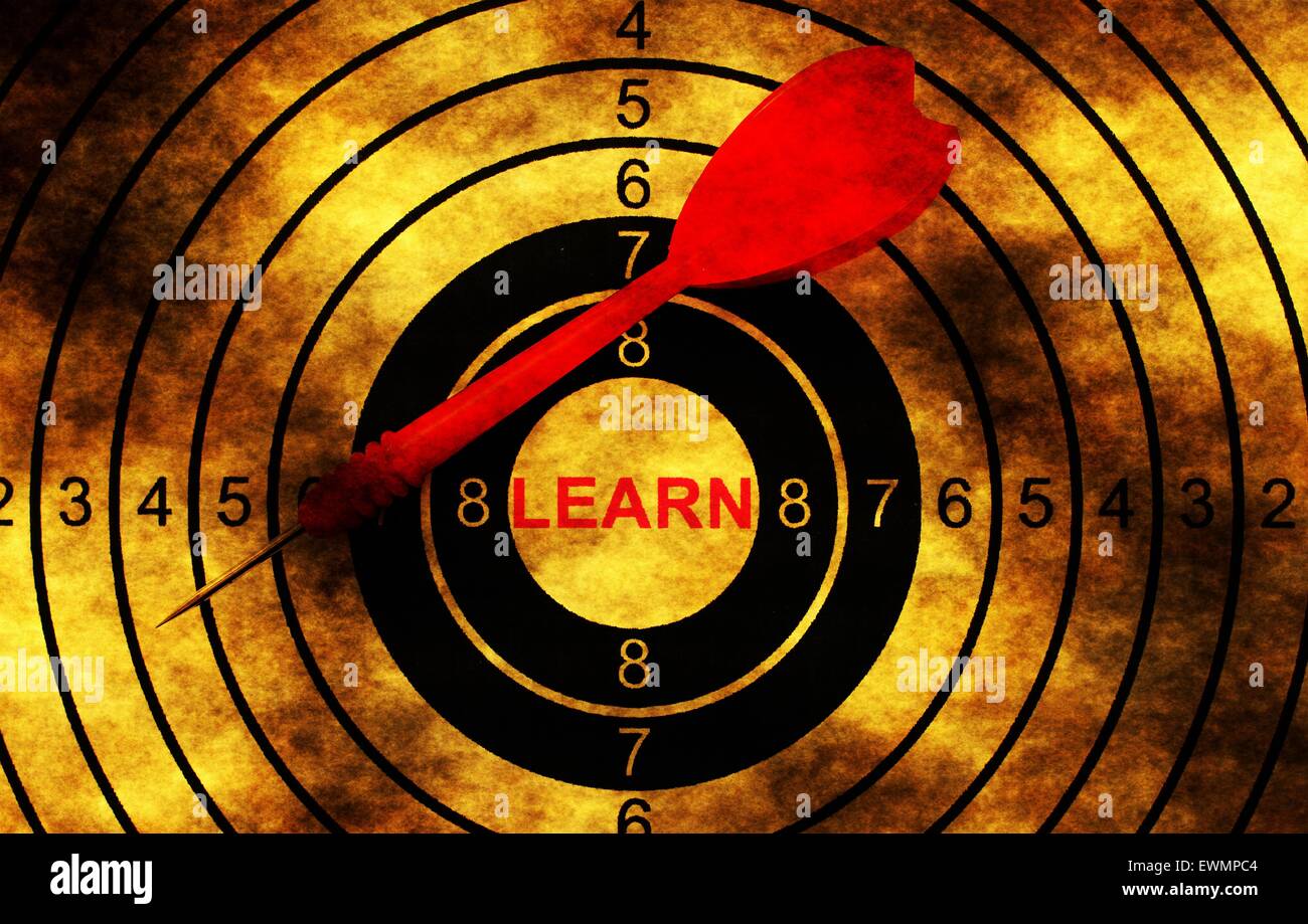 Learn target on grunge background Stock Photo - Alamy