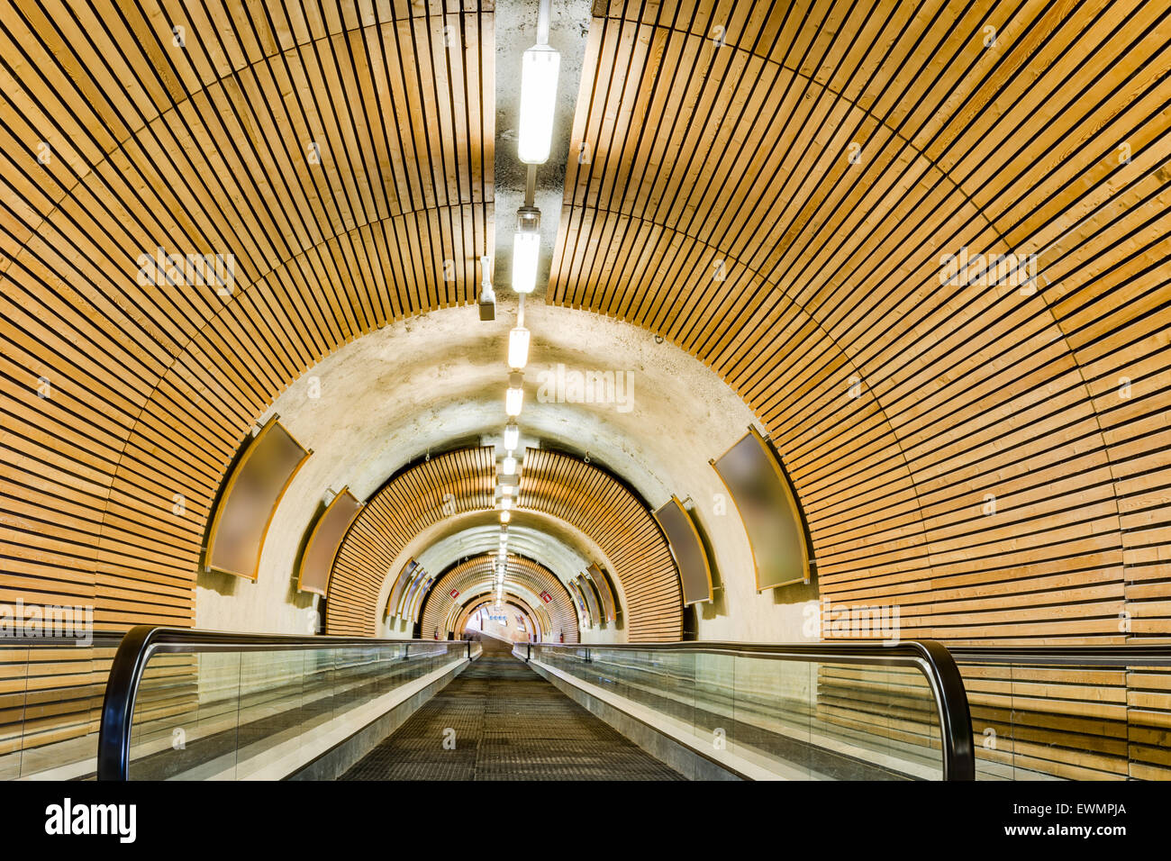 Moving walkways gallery Stock Photo - Alamy