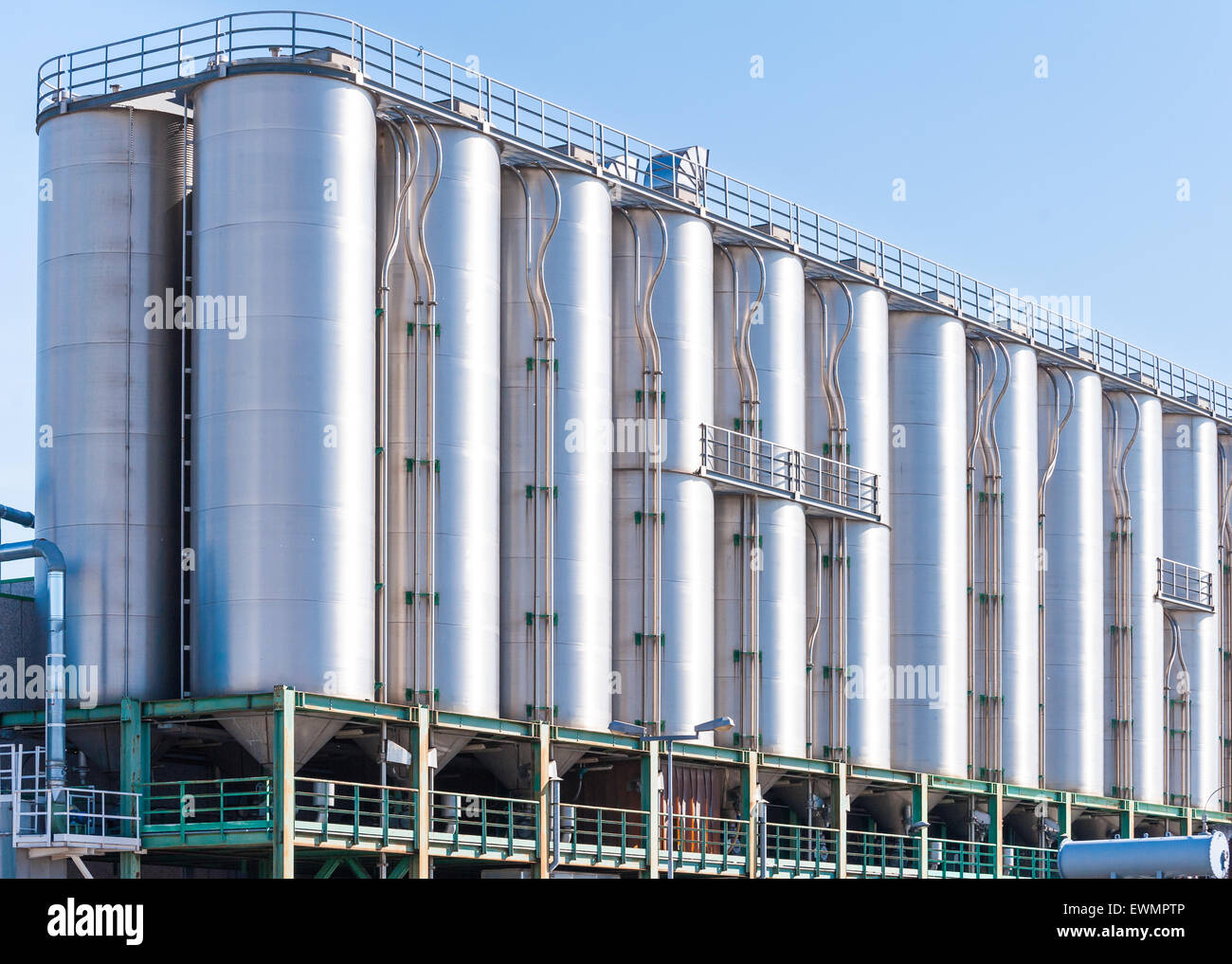 Detail of chemical plant, silos and pipes Stock Photo - Alamy