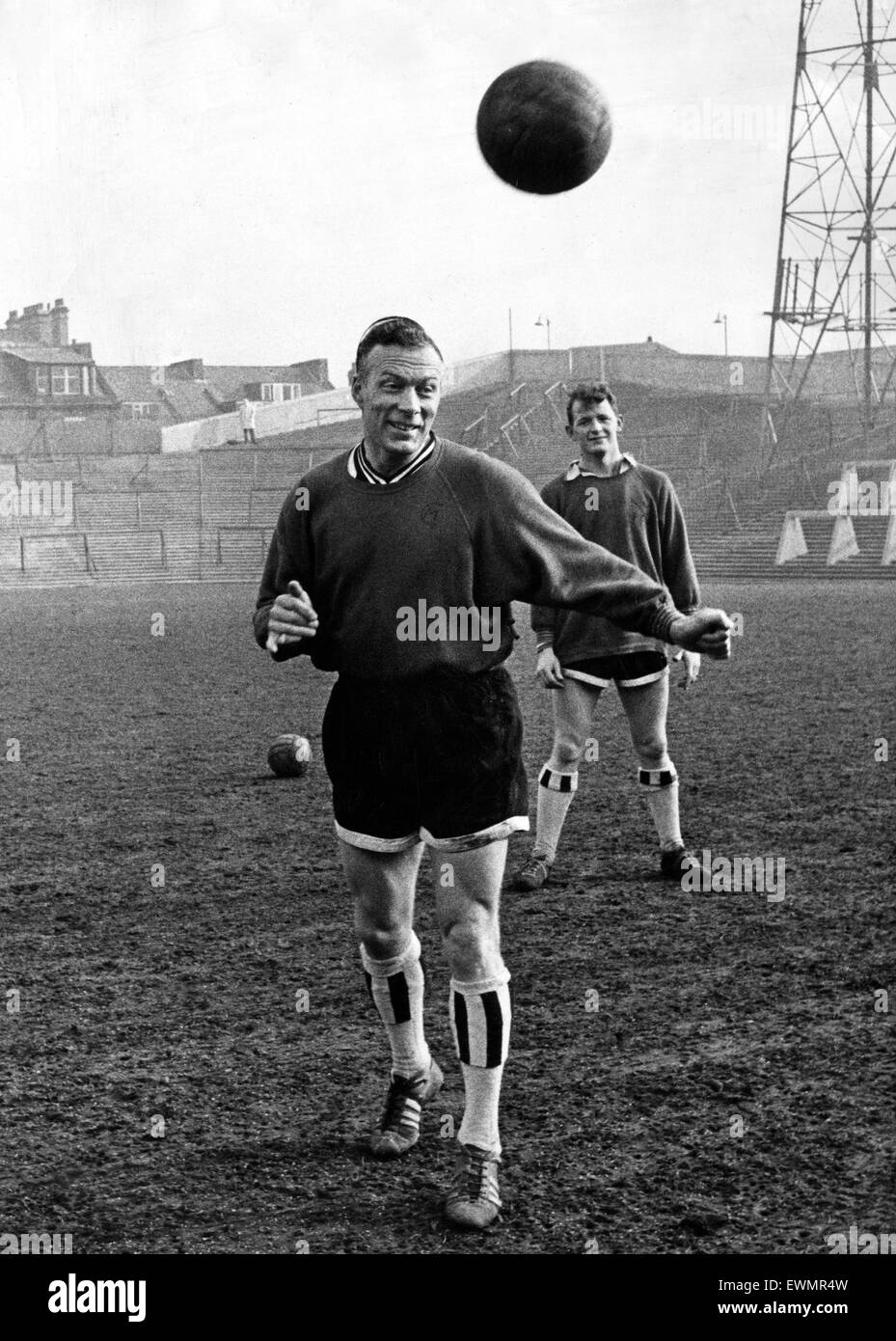 Newcastle United manager Charlie Mitten during a team training session ...