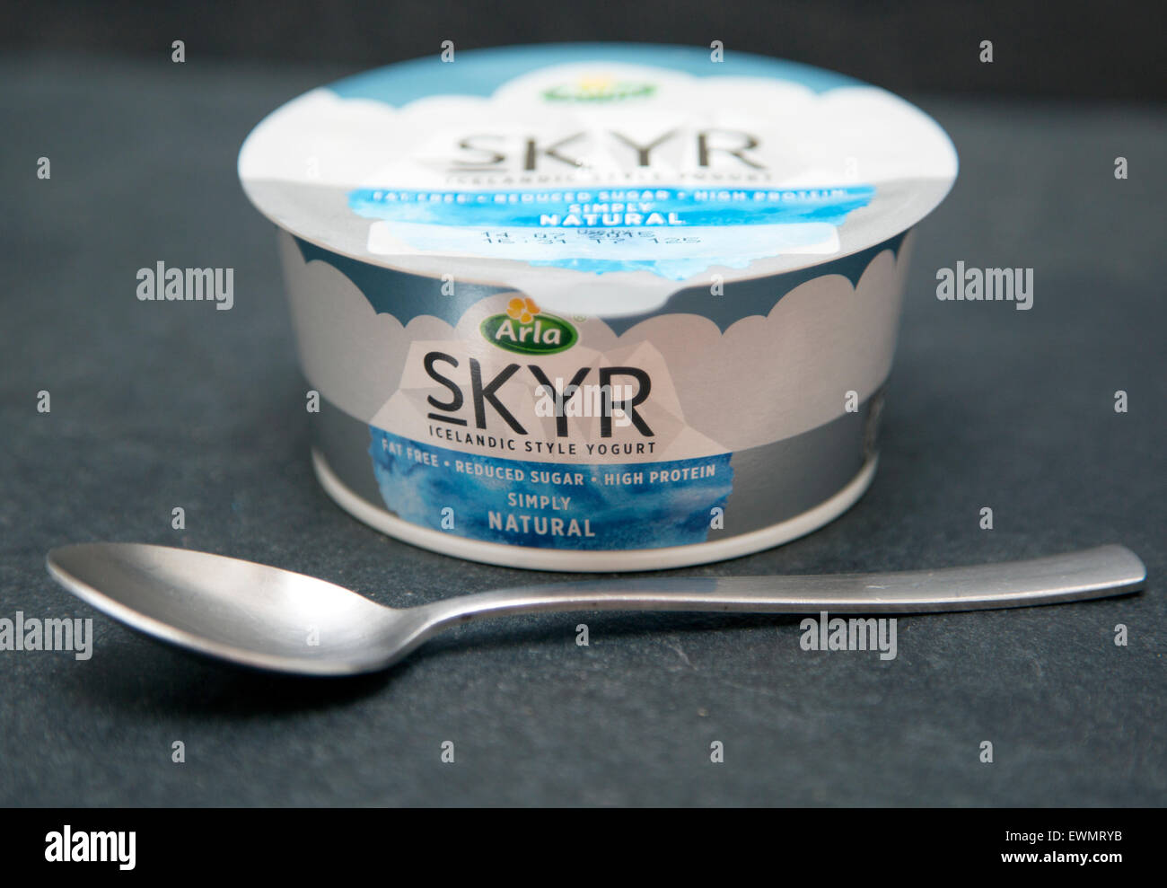 Skyr Icelandic style low fat natural yogurt Stock Photo - Alamy