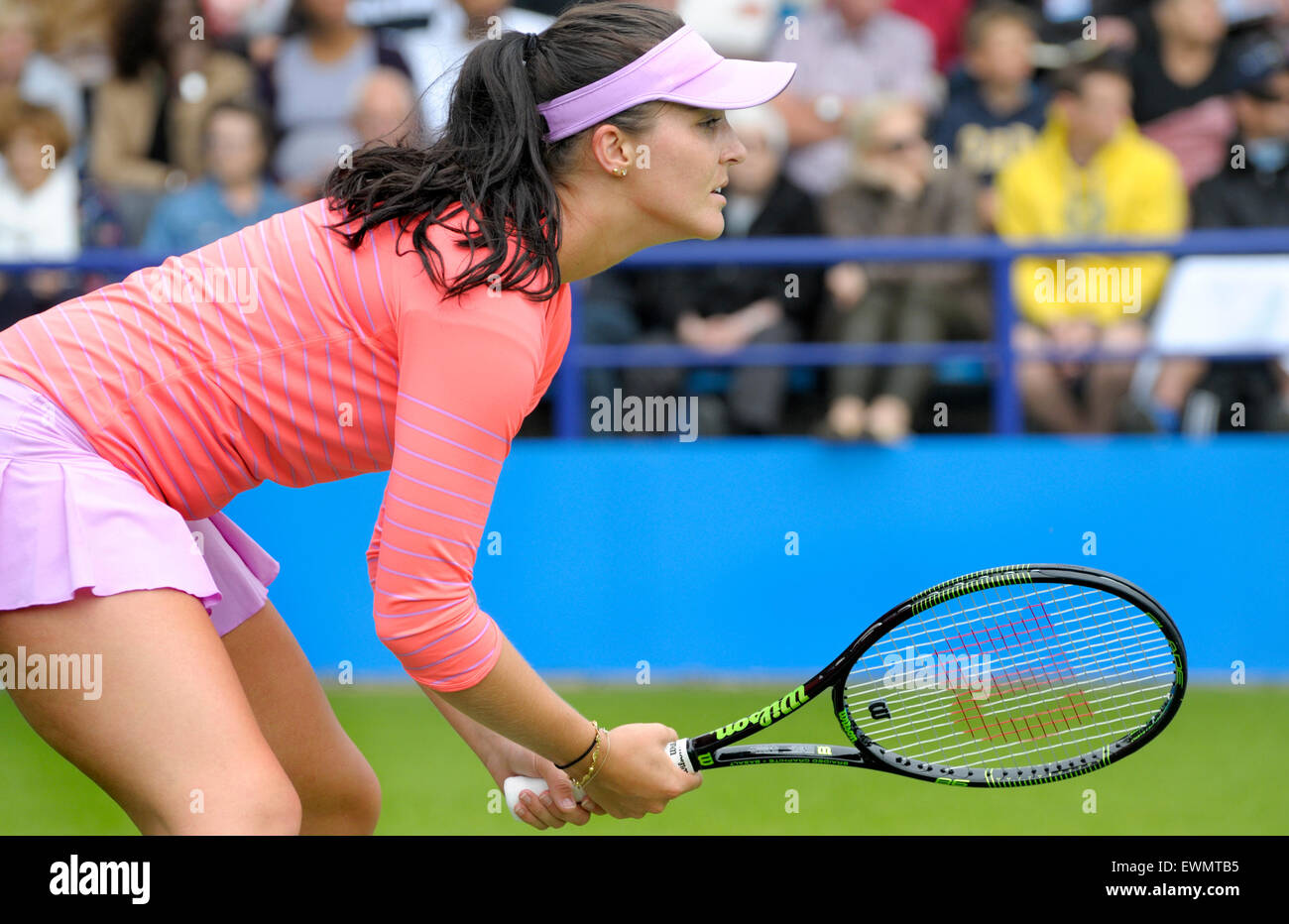 Laura Robson (Great Britain) playing in the Aegon International ...