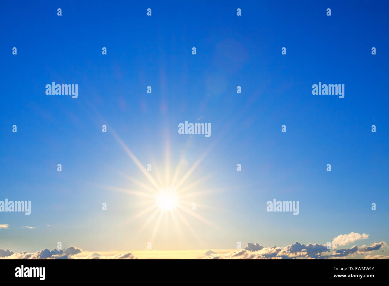 the sun in the blue sky Stock Photo - Alamy