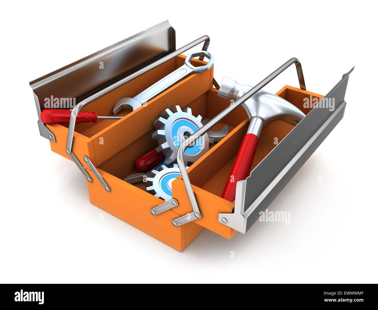 Orange Toolbox on white background (done in 3d Stock Photo - Alamy