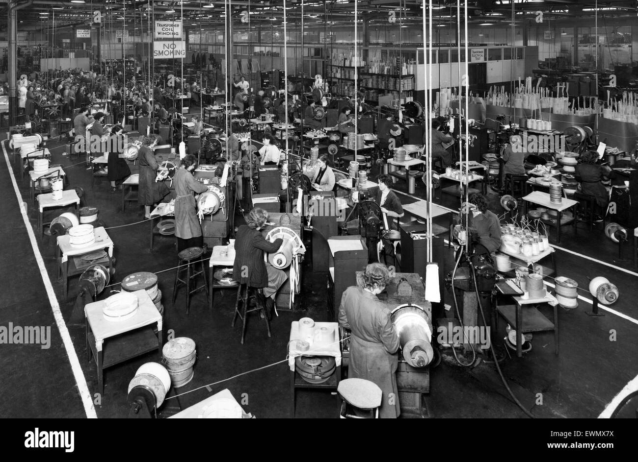 A section of the Transformer coil winding shop at the English Electric ...