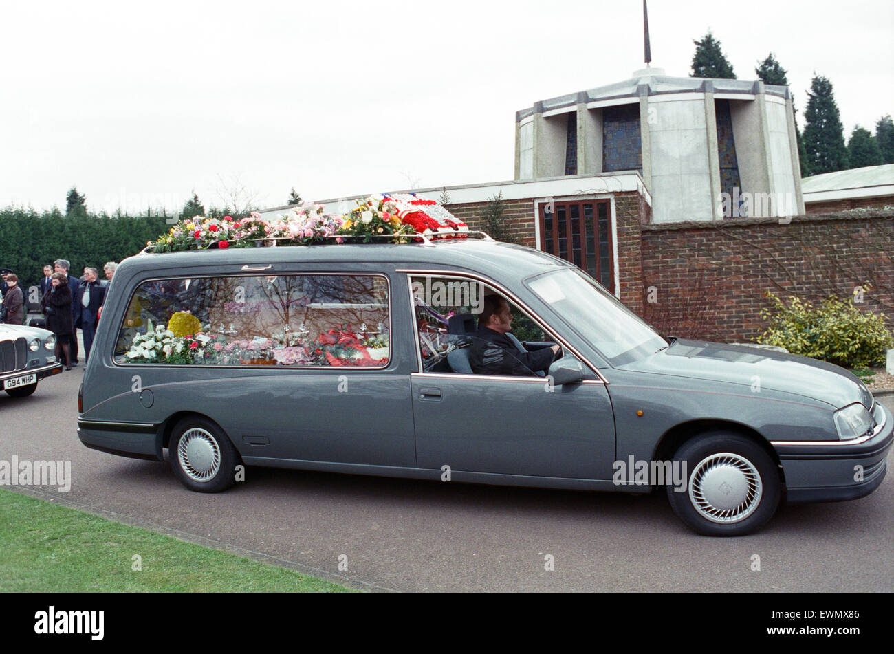 The funeral of Claire Tiltman at Eltham Crematorium. 25th February 1993 ...