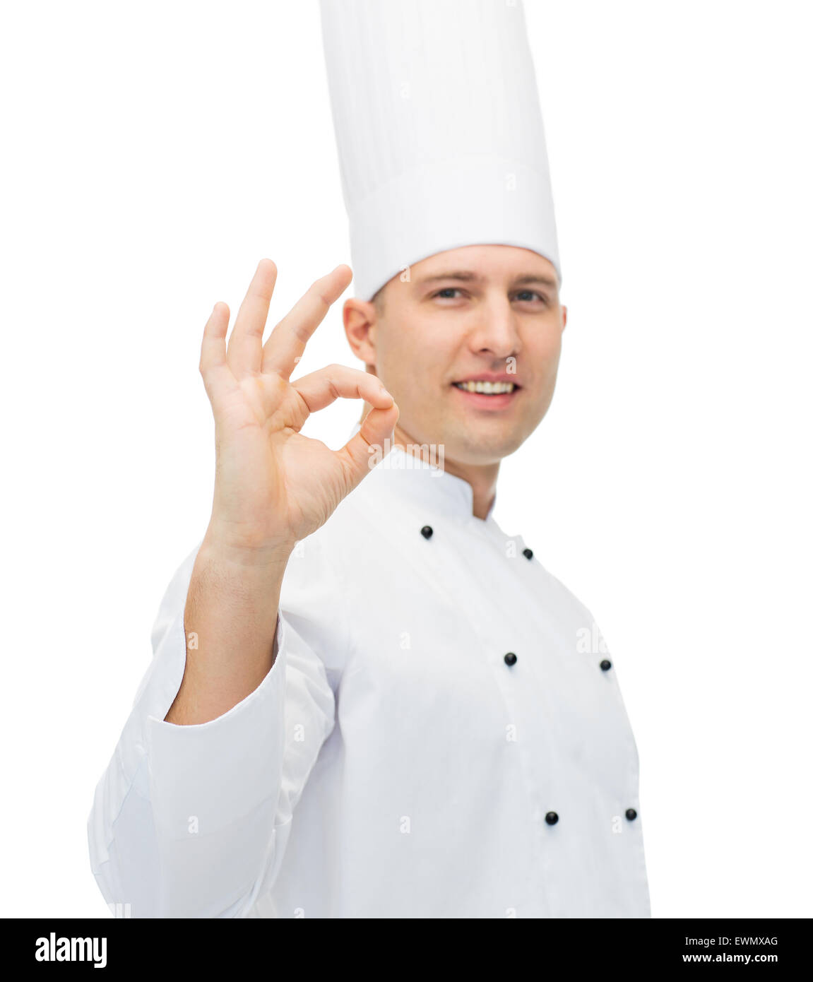 happy male chef cook showing ok sign Stock Photo - Alamy
