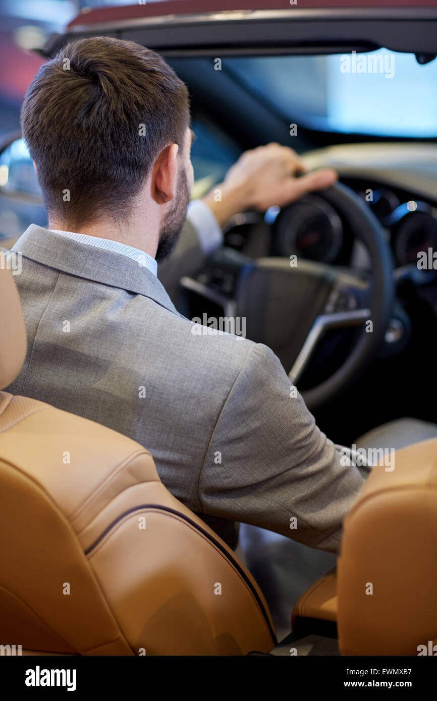 Back view man inside car hi-res stock photography and images - Alamy