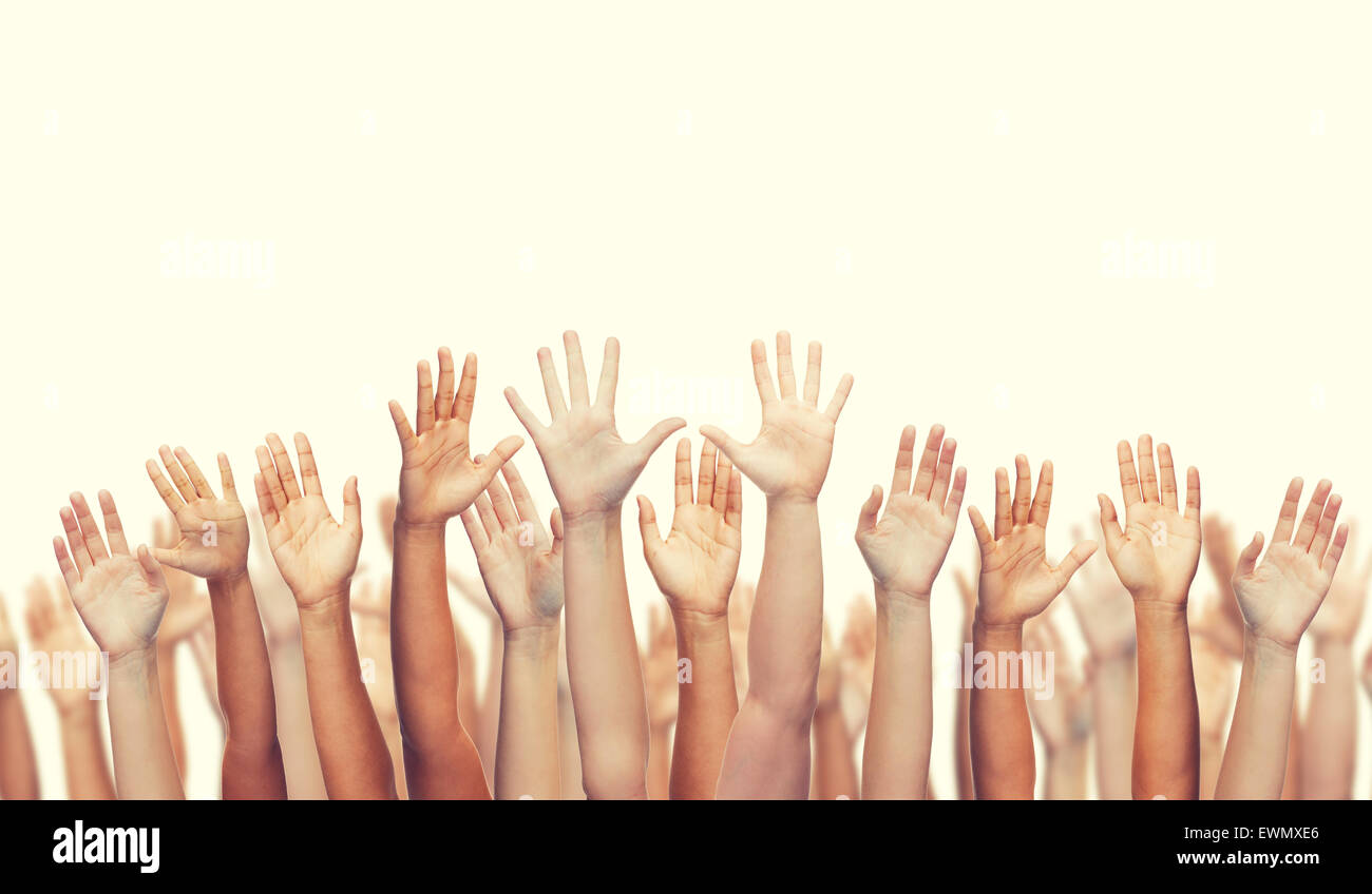 human hands waving hands Stock Photo - Alamy