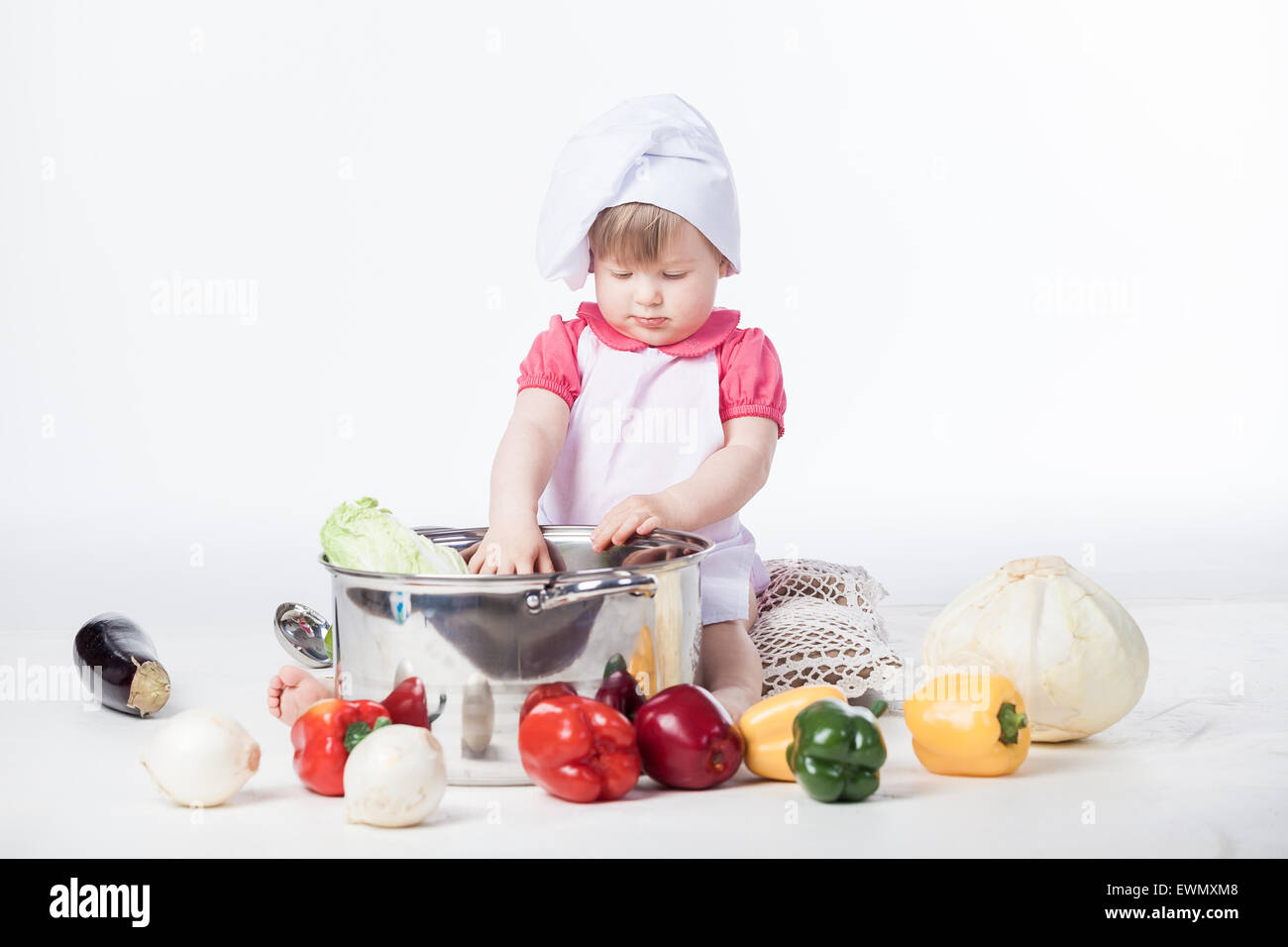 Chef girl preparing healthy food Stock Photo - Alamy