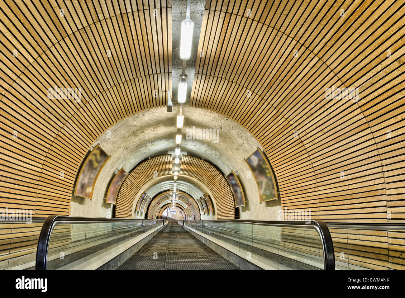 Moving walkways gallery Stock Photo - Alamy