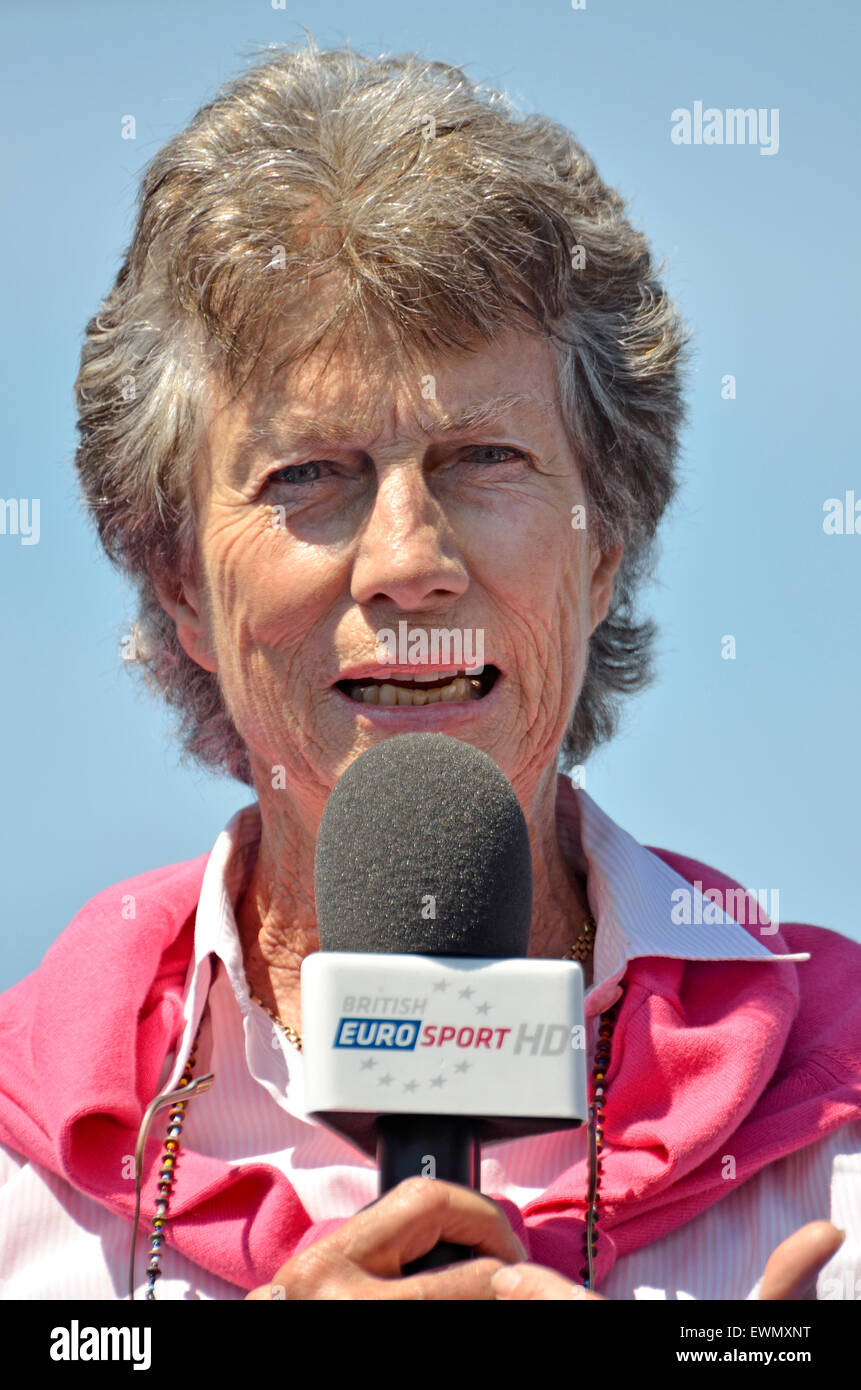 Virginia Wade, former British No 1 ladies tennis player, doing a TV ...