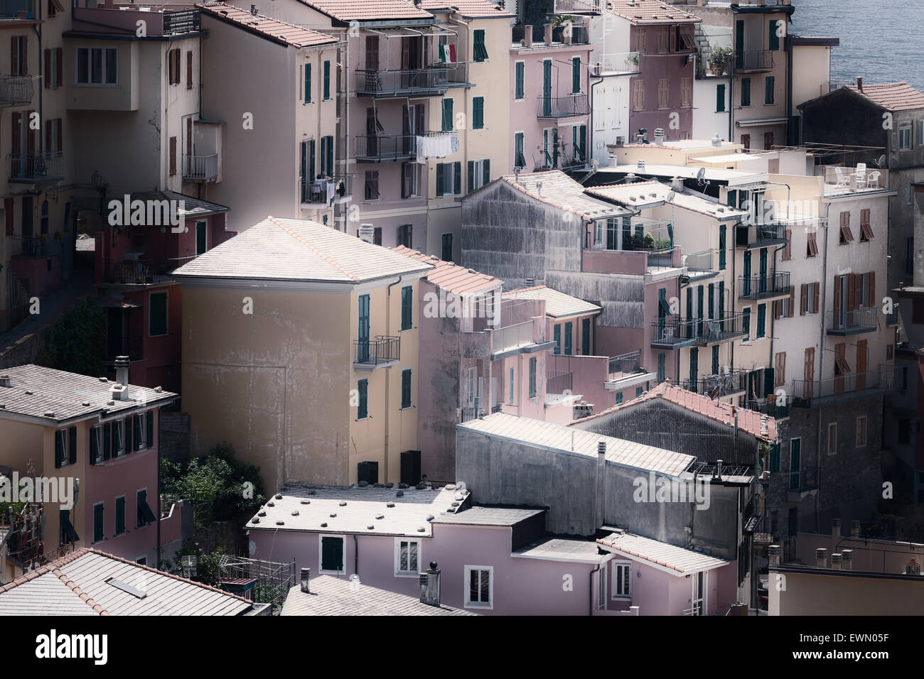 Retro style photo of houses on the hill Stock Photo - Alamy