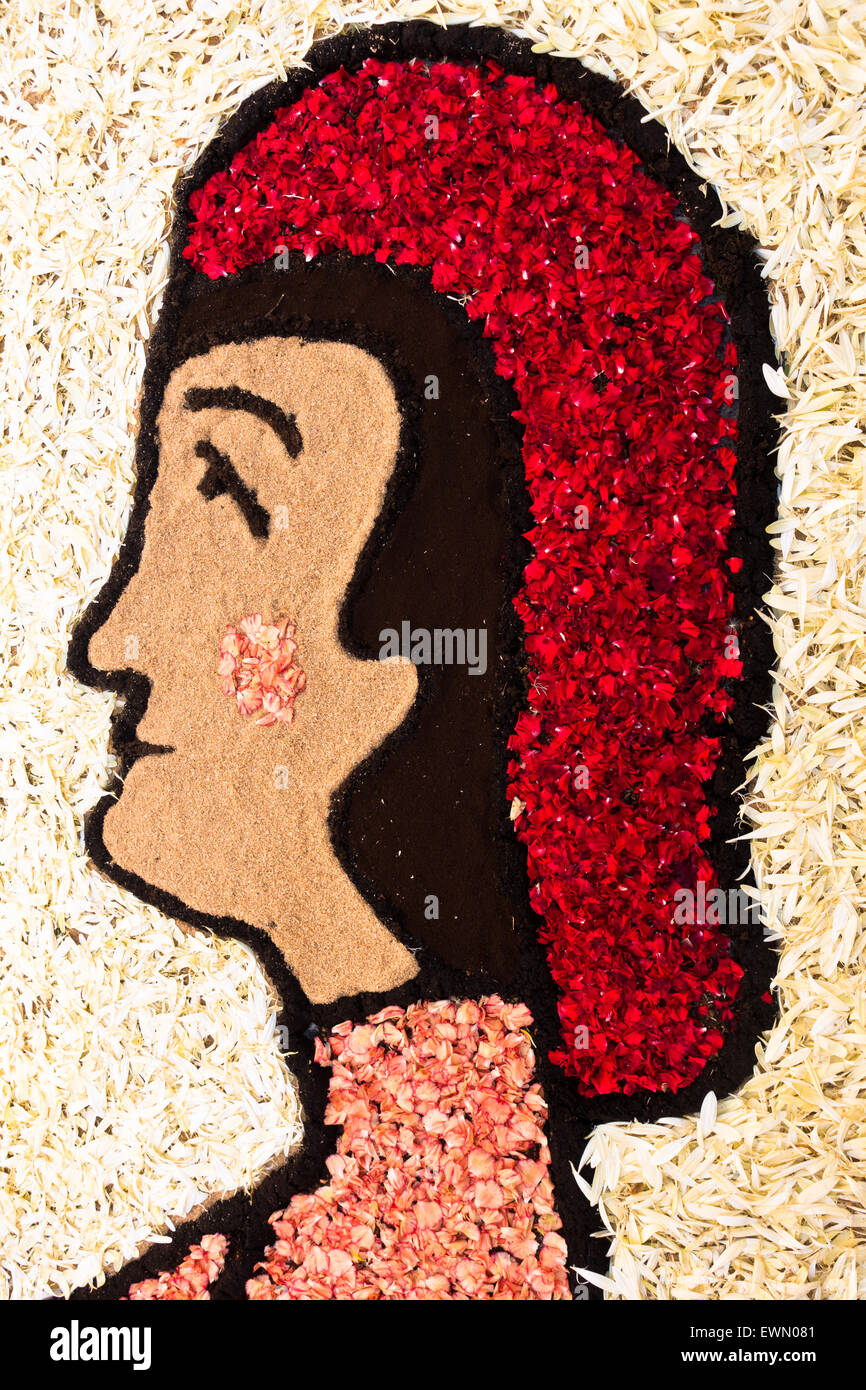 Infiorata baroque feast images made of flower petals, Noto, Sicily ...