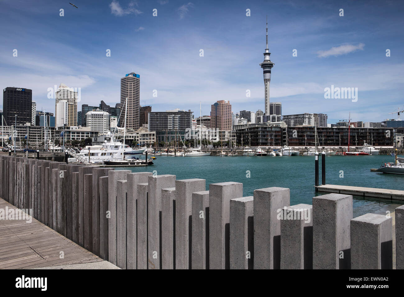 Auckland cityscape seen from the waterfront area, New Zealand Stock ...