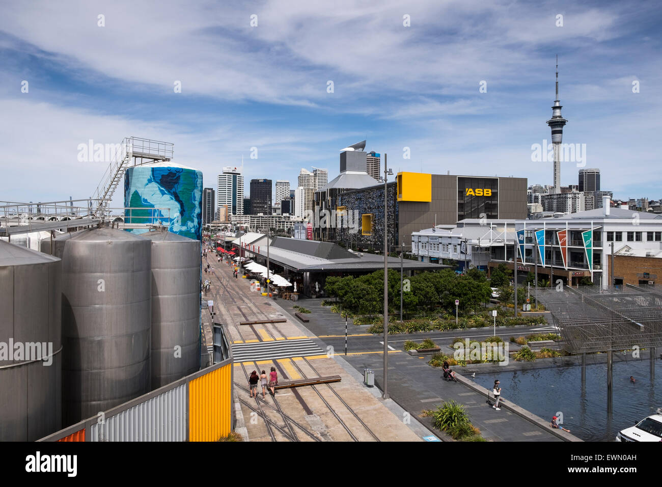 Auckland cityscape seen from the waterfront area, New Zealand Stock ...