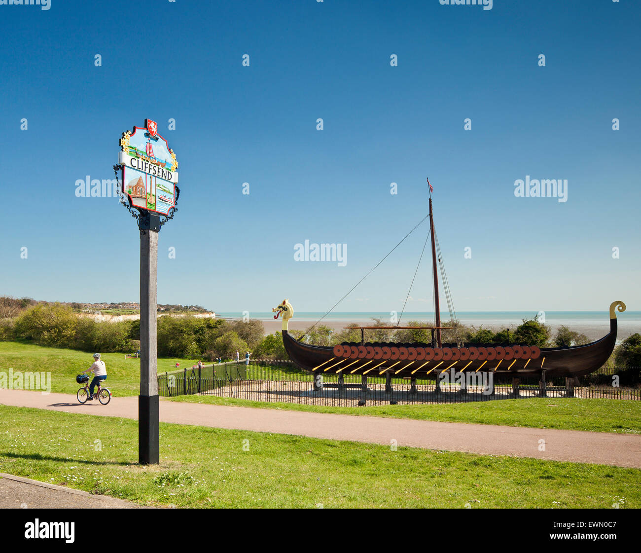 Cliffsend Viking ship the Hugin Stock Photo - Alamy
