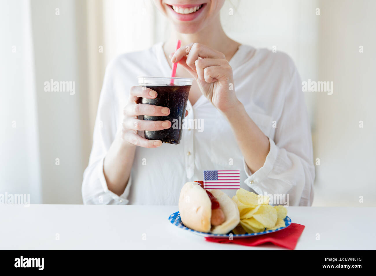 Woman drinking coca cola hi-res stock photography and images - Alamy