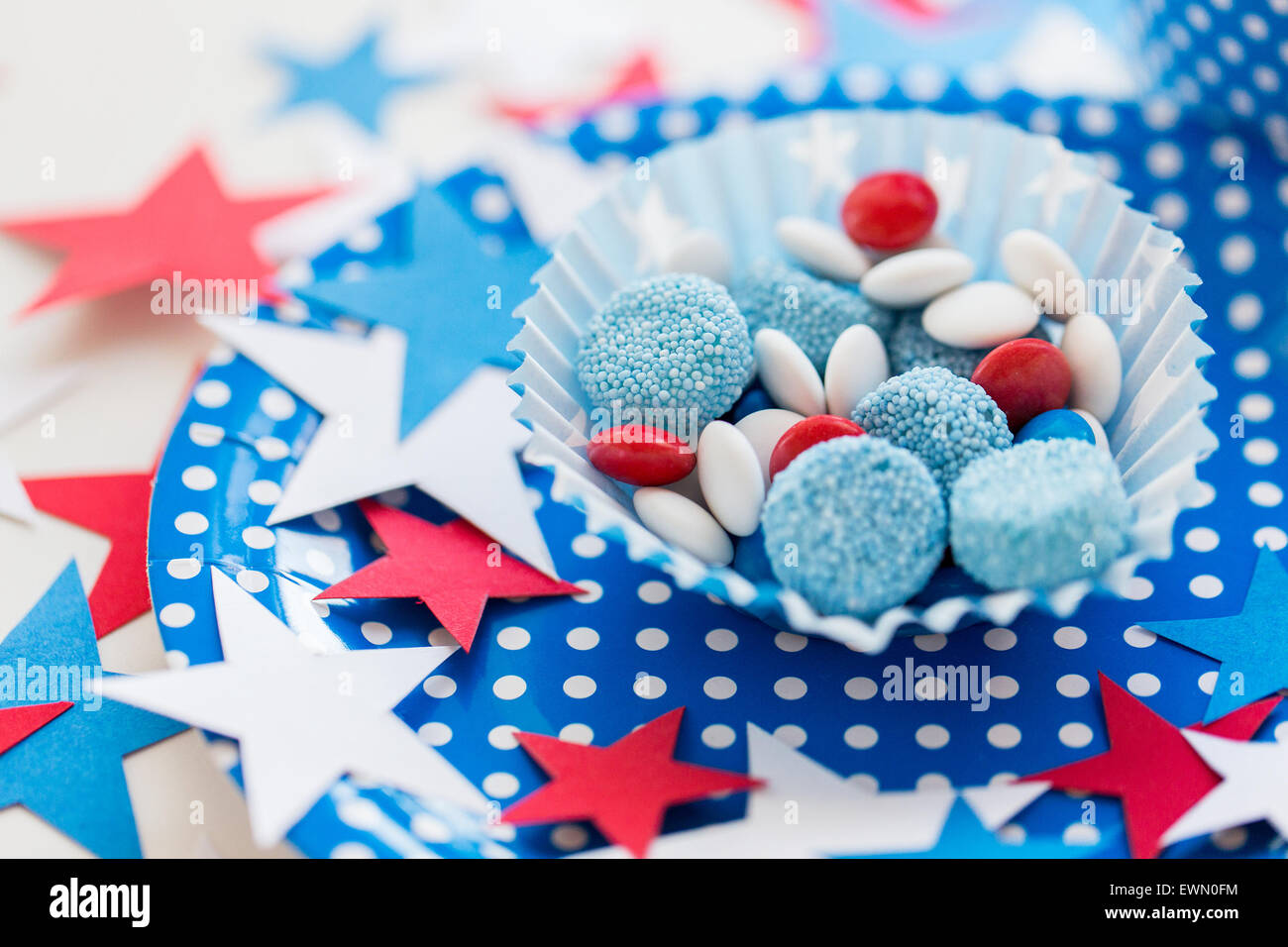 candies with star decoration on independence day Stock Photo - Alamy