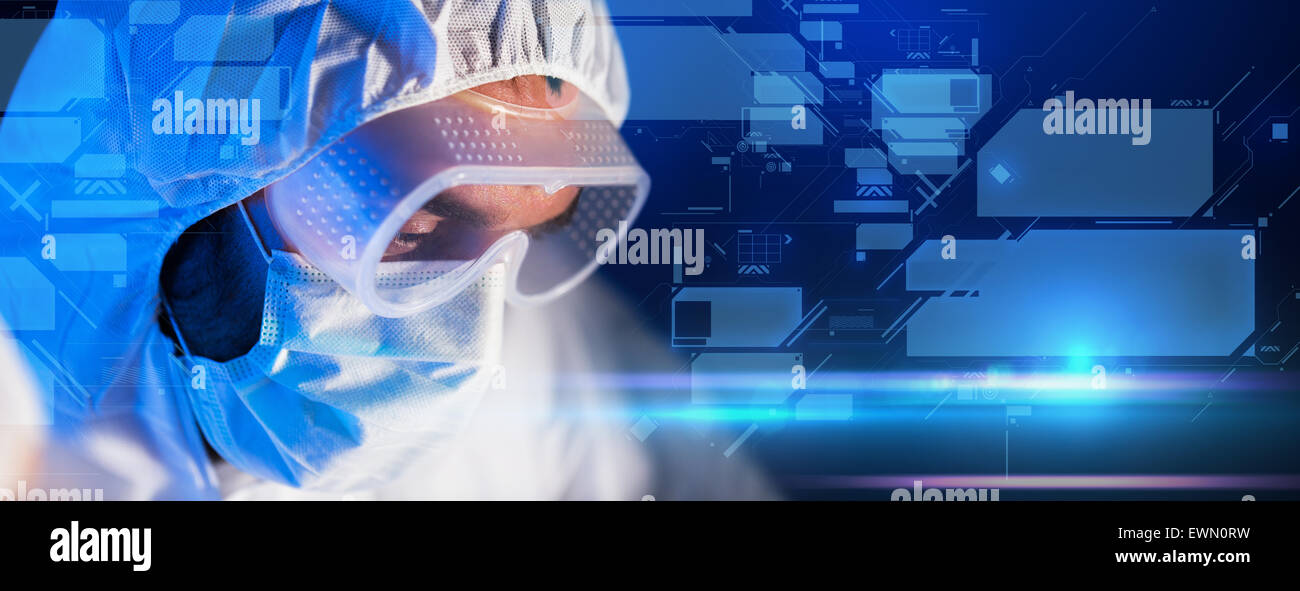 close up of scientist face in chemical lab Stock Photo - Alamy