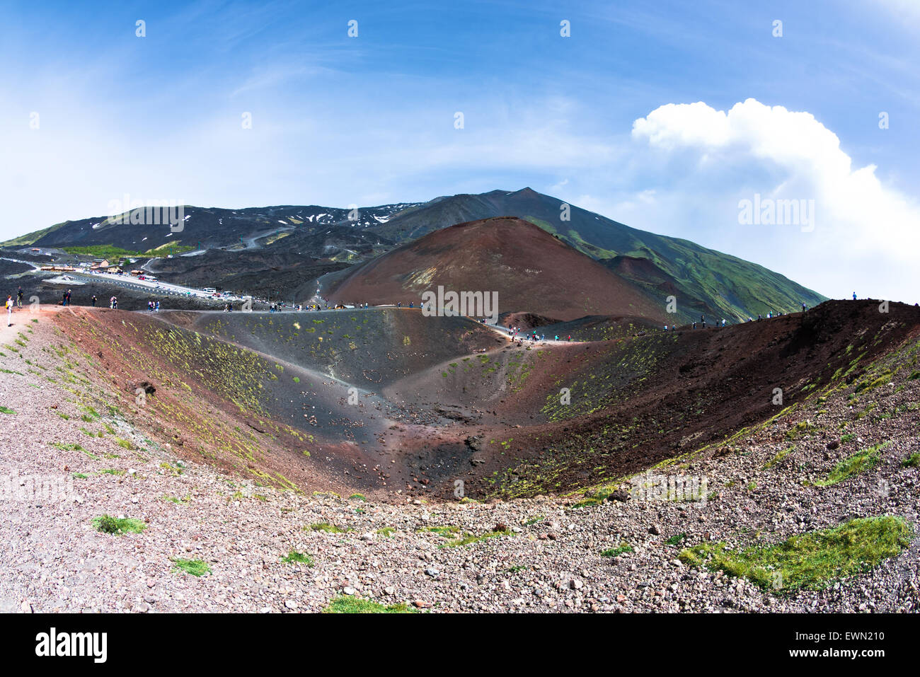 Mount Etna landscape with volcano craters in Sicily Stock Photo - Alamy