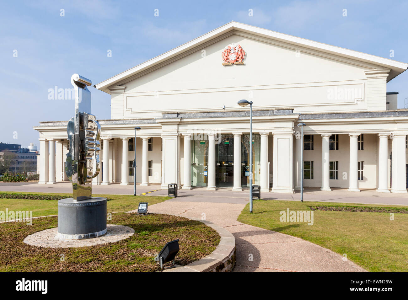 The Concerto sculpture and De Montfort Hall, Leicester, England, UK ...