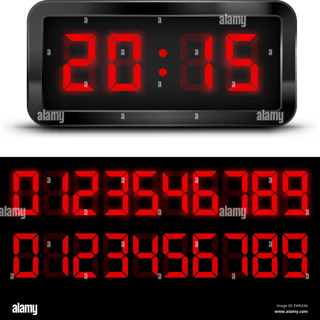 Liquid crystal display digital numbers Stock Vector Images - Alamy