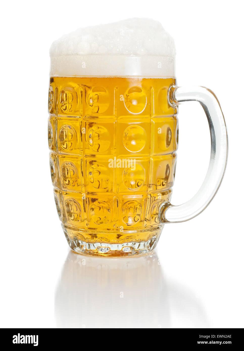 Pint of lager beer on white background Stock Photo - Alamy
