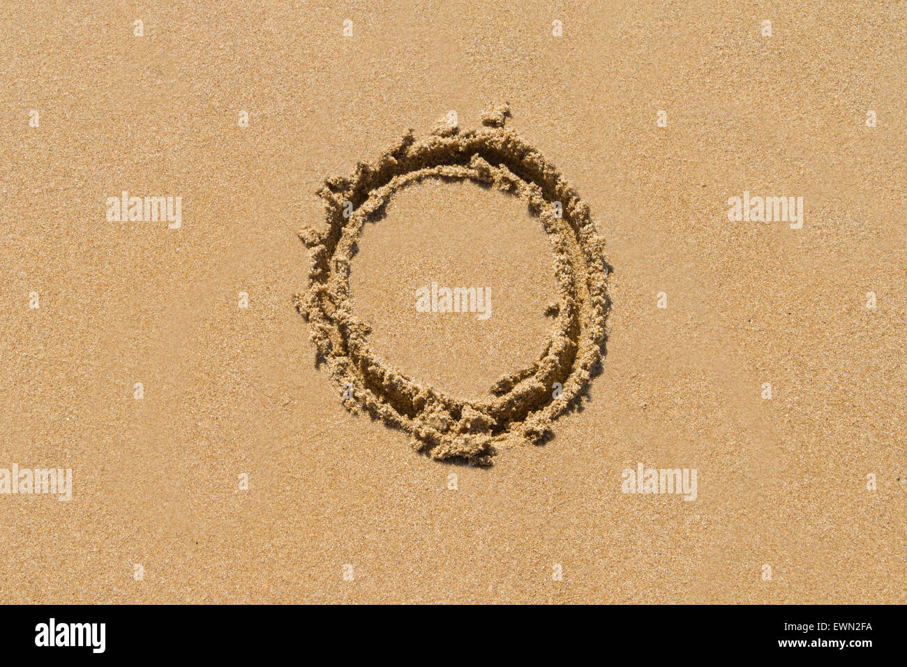 Letter O of the alphabet written on sand with upper case Stock Photo ...