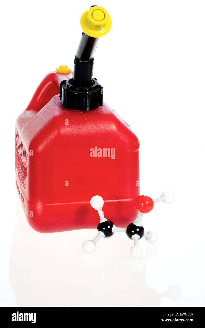 Ethanol molecule and a red gas can Stock Photo - Alamy