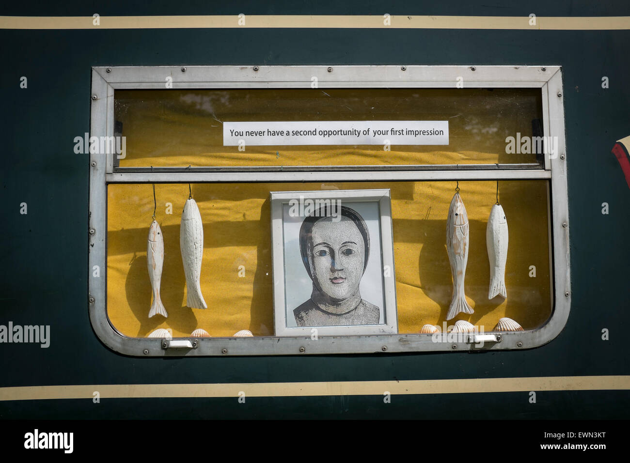 Detail shot of a barge window Stock Photo - Alamy