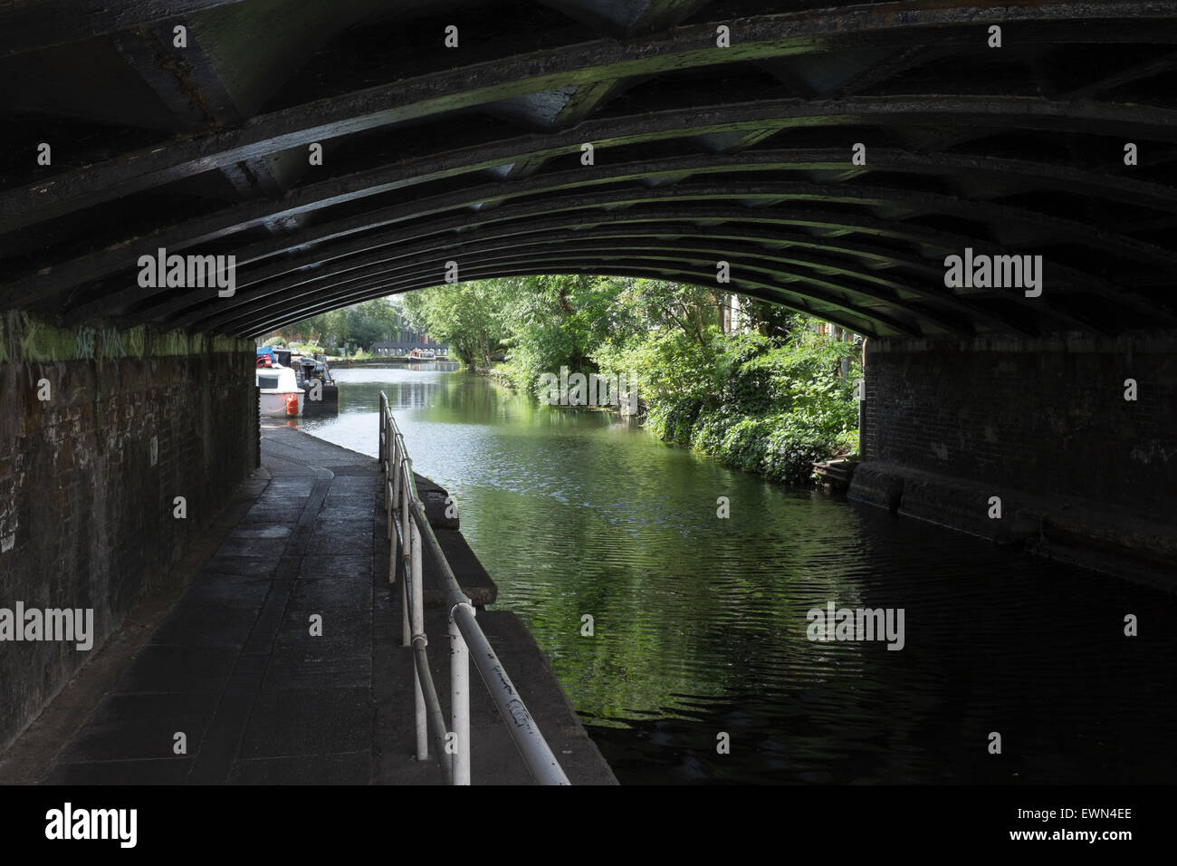 Underpass along the Grand Union Canal in Westbourne Park area of London ...