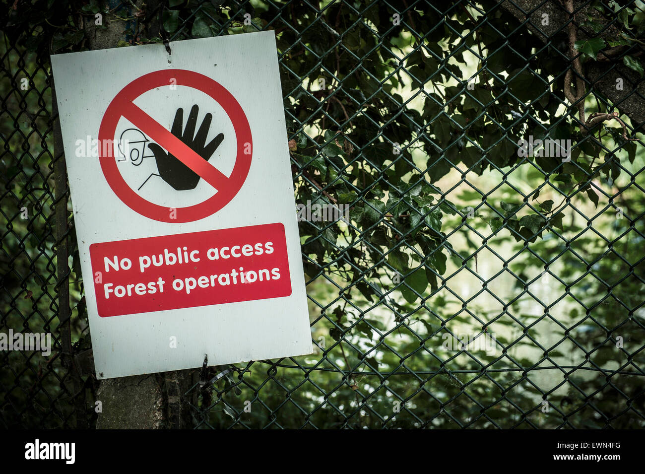 Warning forest operations sign hi-res stock photography and images - Alamy