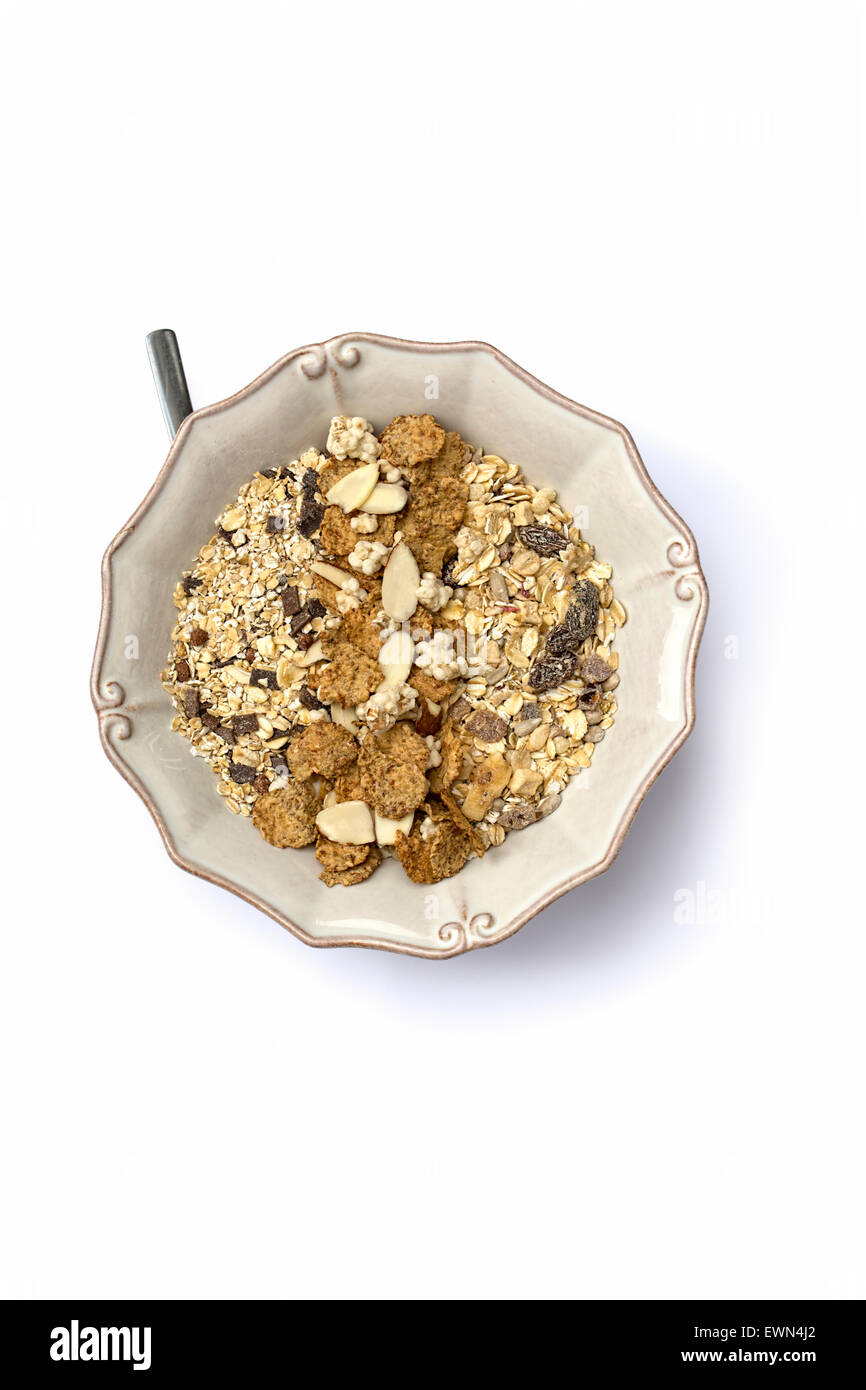 yogurt and cereals plate with clipping path Stock Photo - Alamy