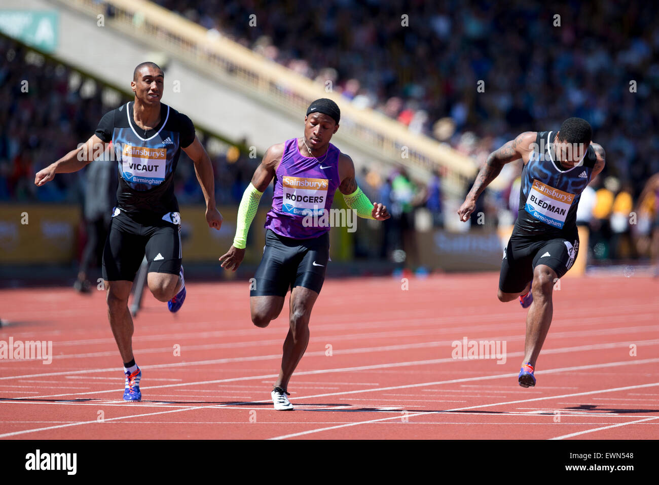 Jimmy VICAUT, Michael RODGERS & Keston BLEDMAN, 100m Men Heat A, IAAF ...