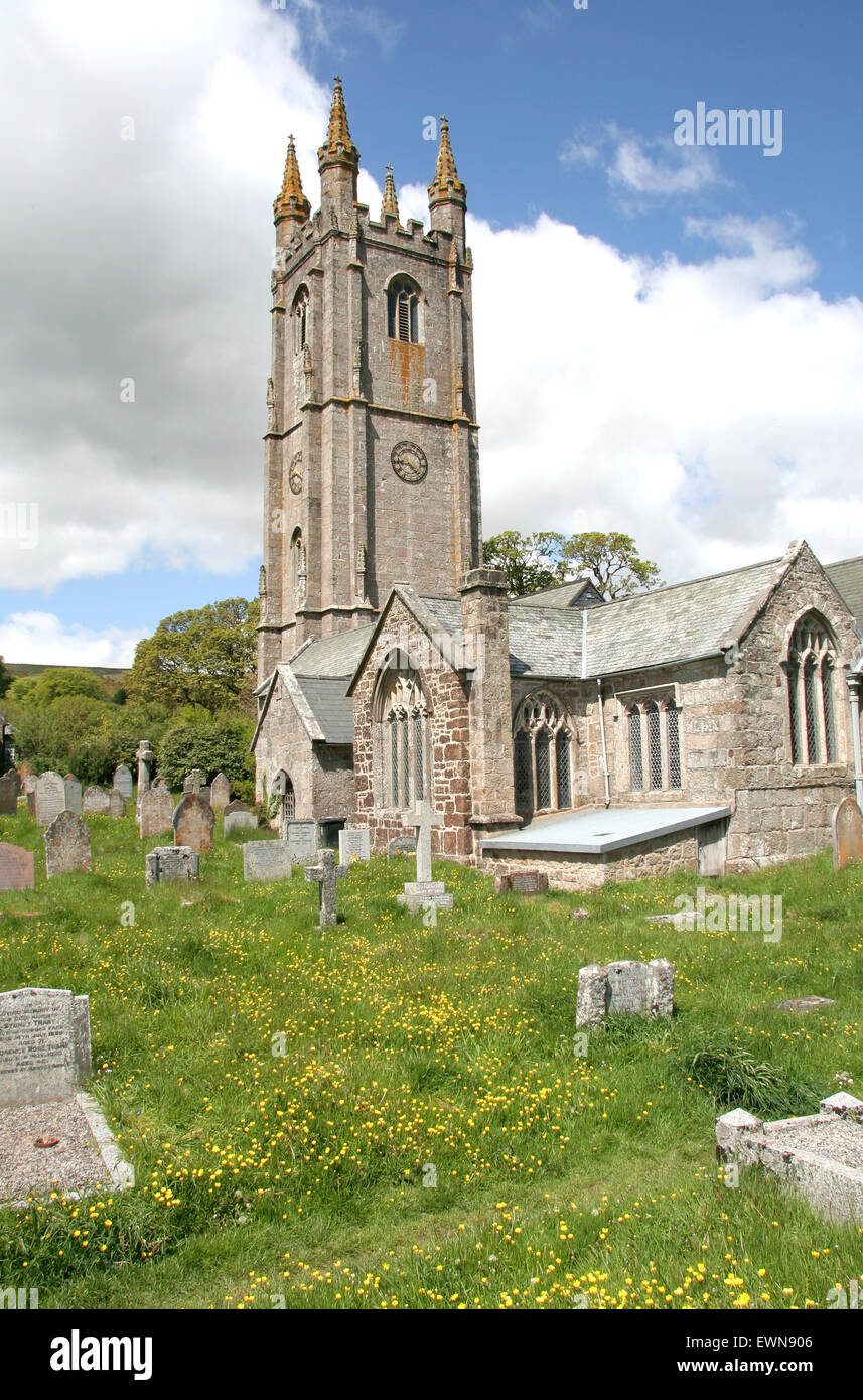 St. Pancras church Widecombe in the Moor Dartmoor Devon England UK ...