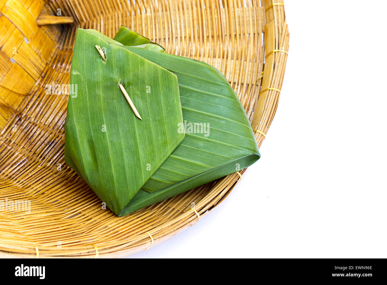 Banana Leave Packaging isolated white Stock Photo - Alamy