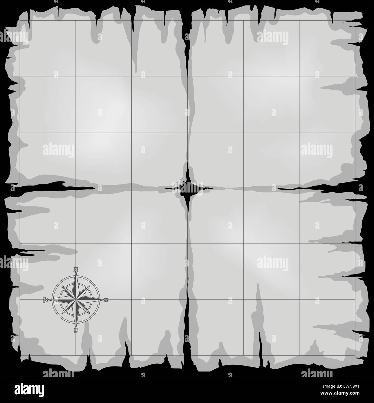 old map with compass rose. vector illustration Stock Vector Image & Art ...