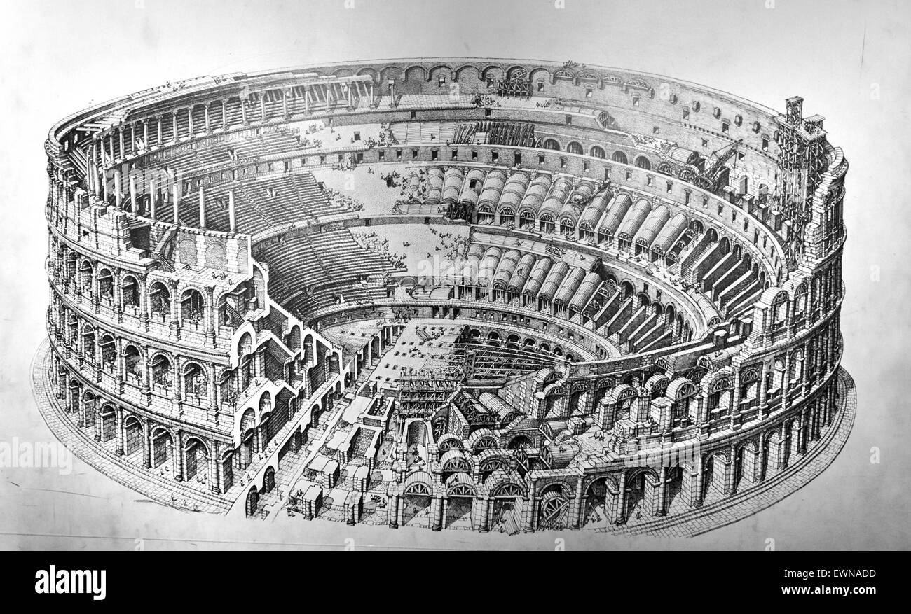 Colosseum Interior Drawing