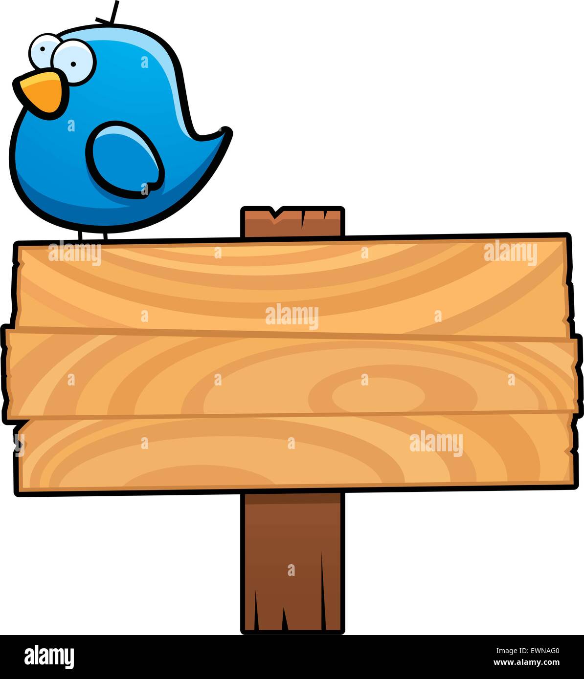 A cartoon bird on top of a sign Stock Vector Image & Art - Alamy