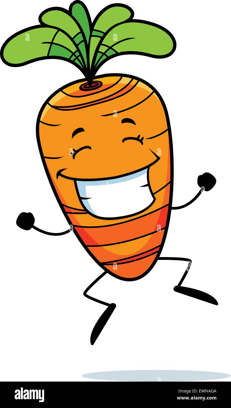 A happy cartoon carrot jumping and smiling Stock Vector Image & Art - Alamy