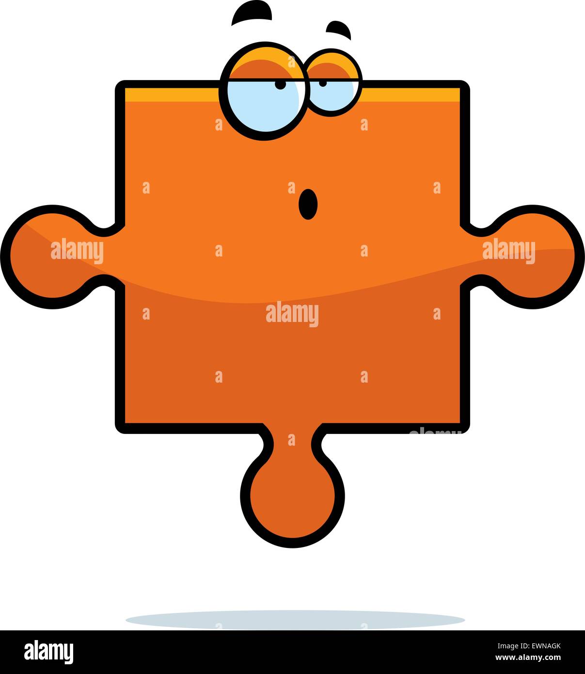 A cartoon puzzle piece with a confused expression Stock Vector Image ...