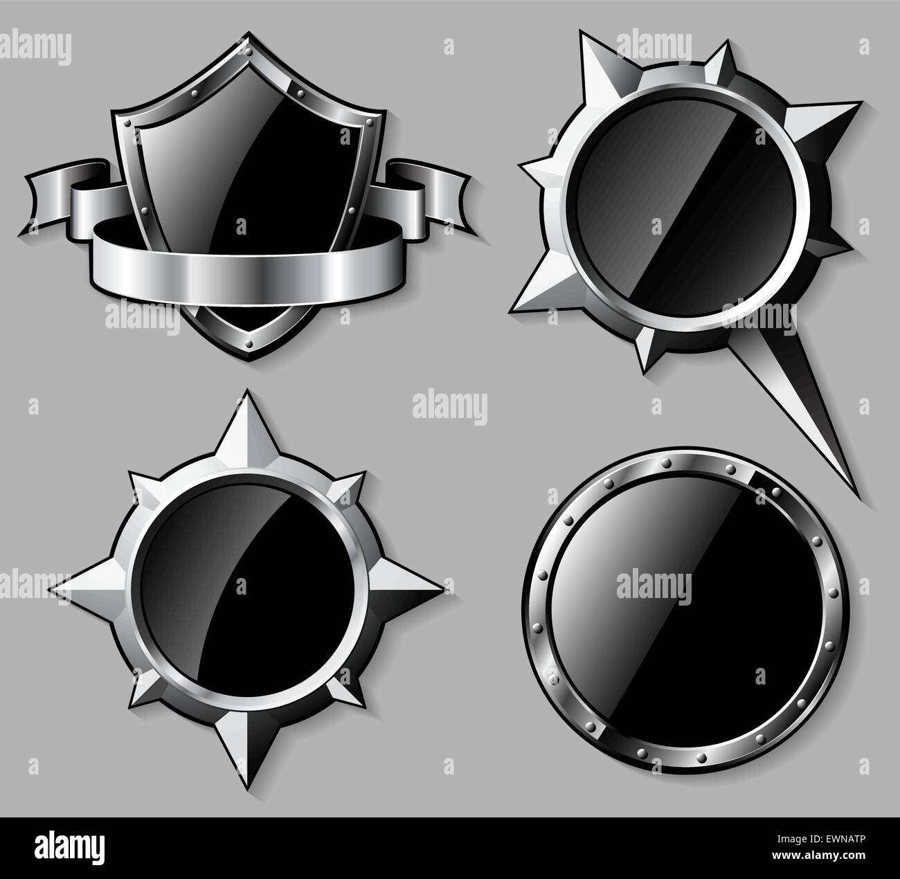 Compass shields Stock Vector Images - Alamy