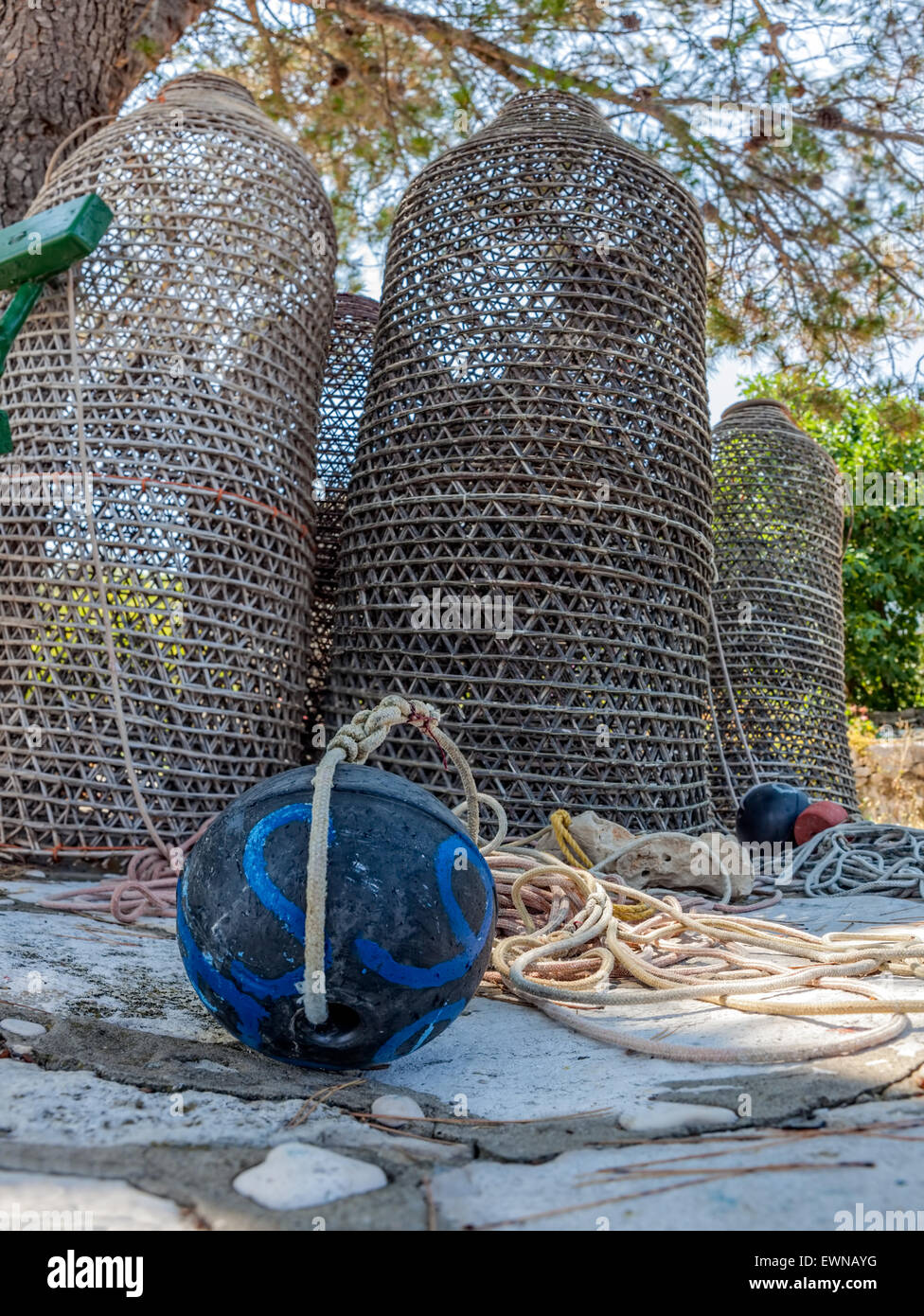 Sea fishing traps Stock Photo - Alamy