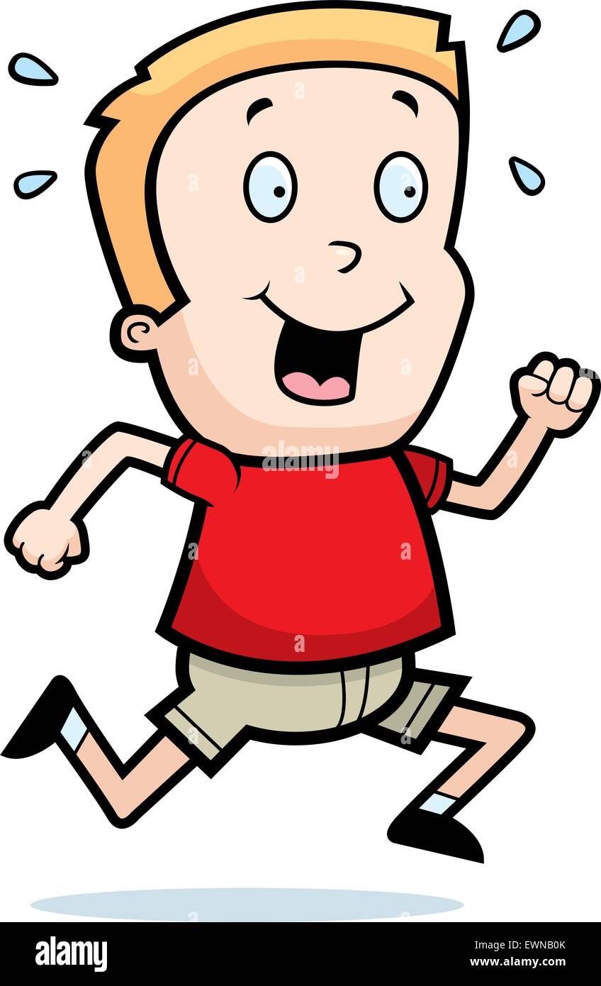 A happy cartoon boy running and smiling Stock Vector Image & Art - Alamy
