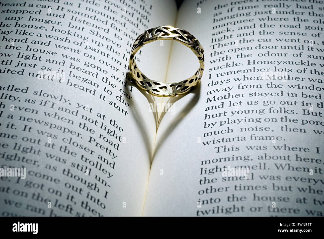 Heart On Book Ring