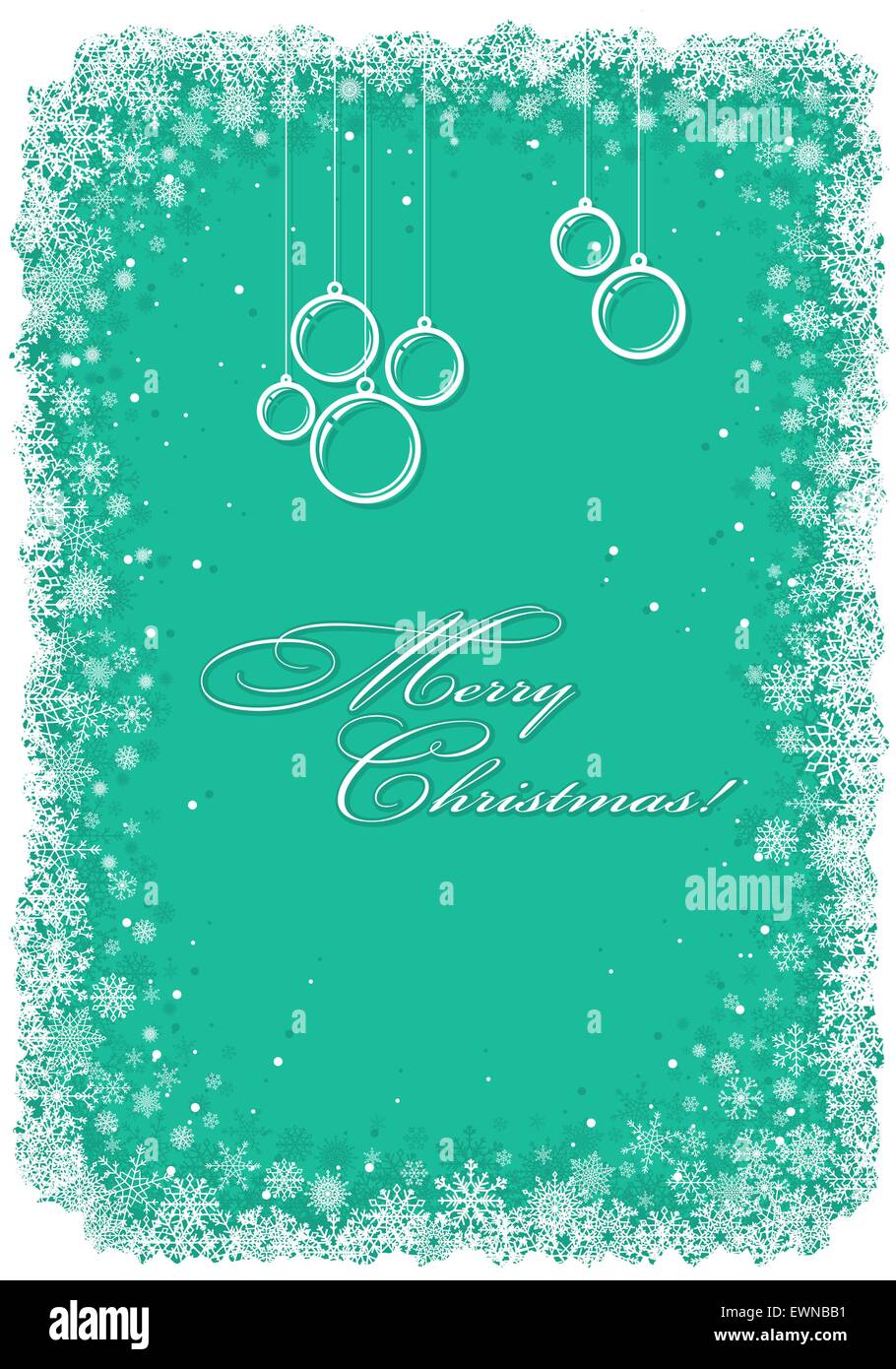 Christmas frame with snowflakes over green background.Vector eps10 ...