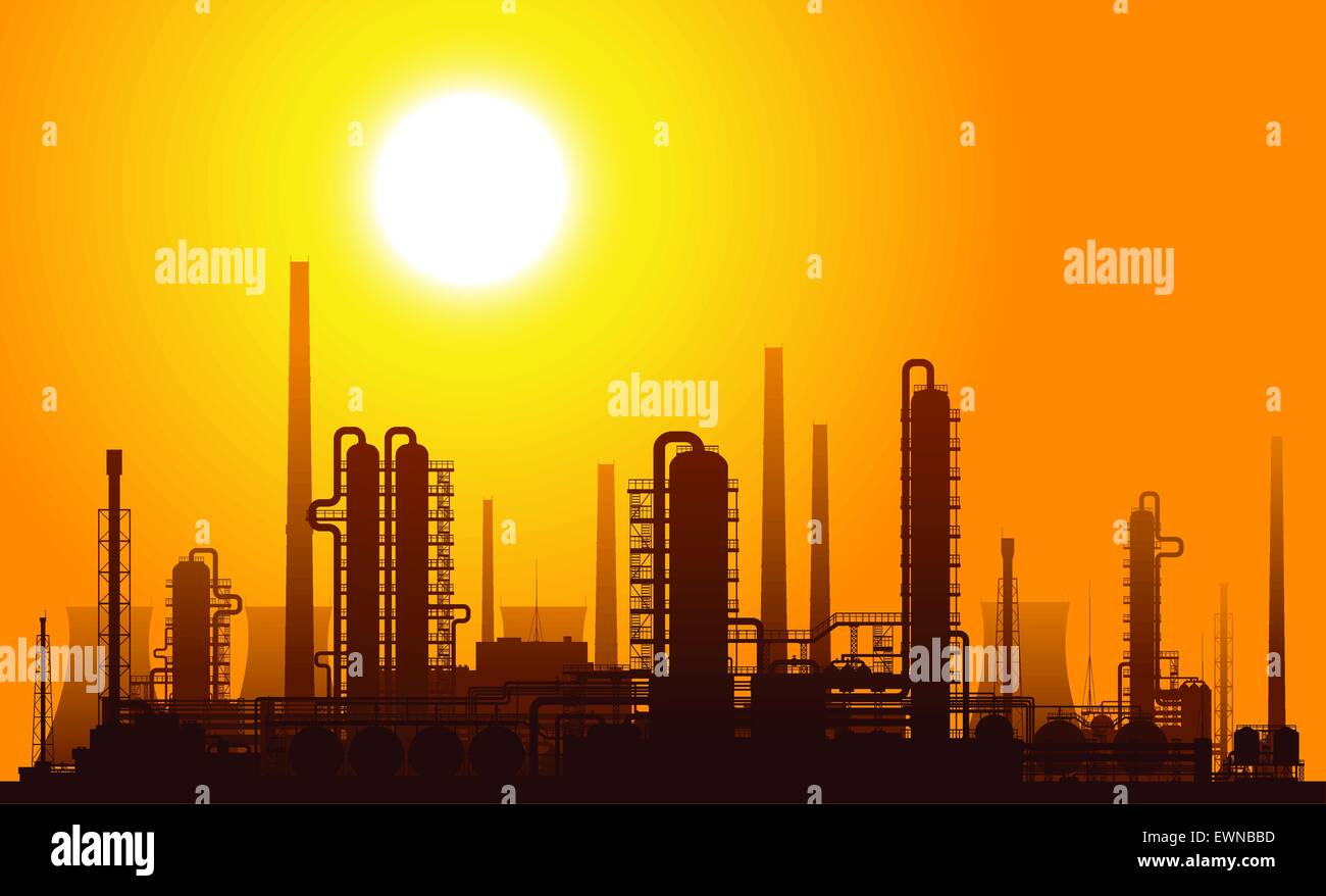 Refinery Sunset 27+ Thousand Chemical Plant Sunset Royalty Free
